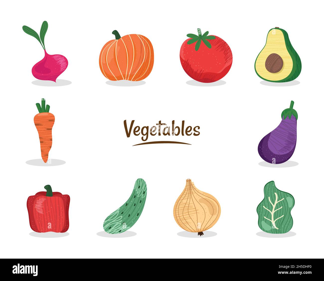 ten fresh vegetables icons Stock Vector Image & Art - Alamy