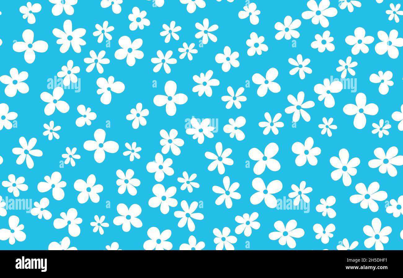 Floral seamless with hand drawn color flowers. Cute summer background ...