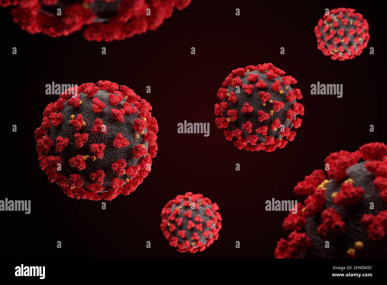Visualization of the SARS-CoV-2 virus (COVID19). An illustration of a ...