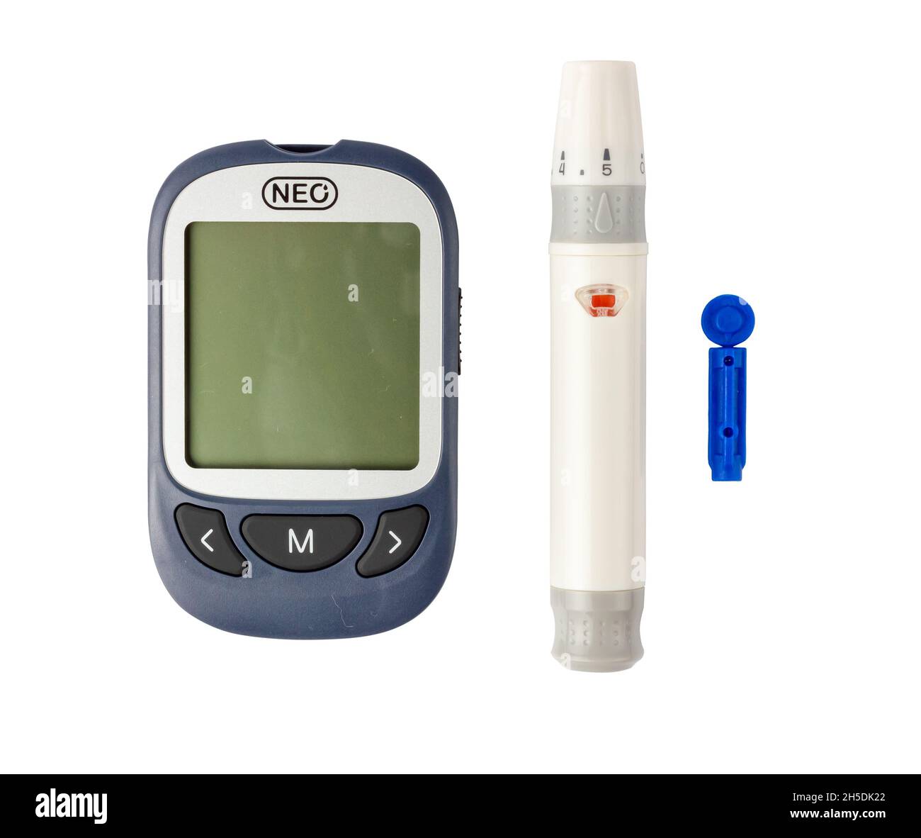 Measuring blood sugar. Glucometer on a white background. Isolate Stock ...
