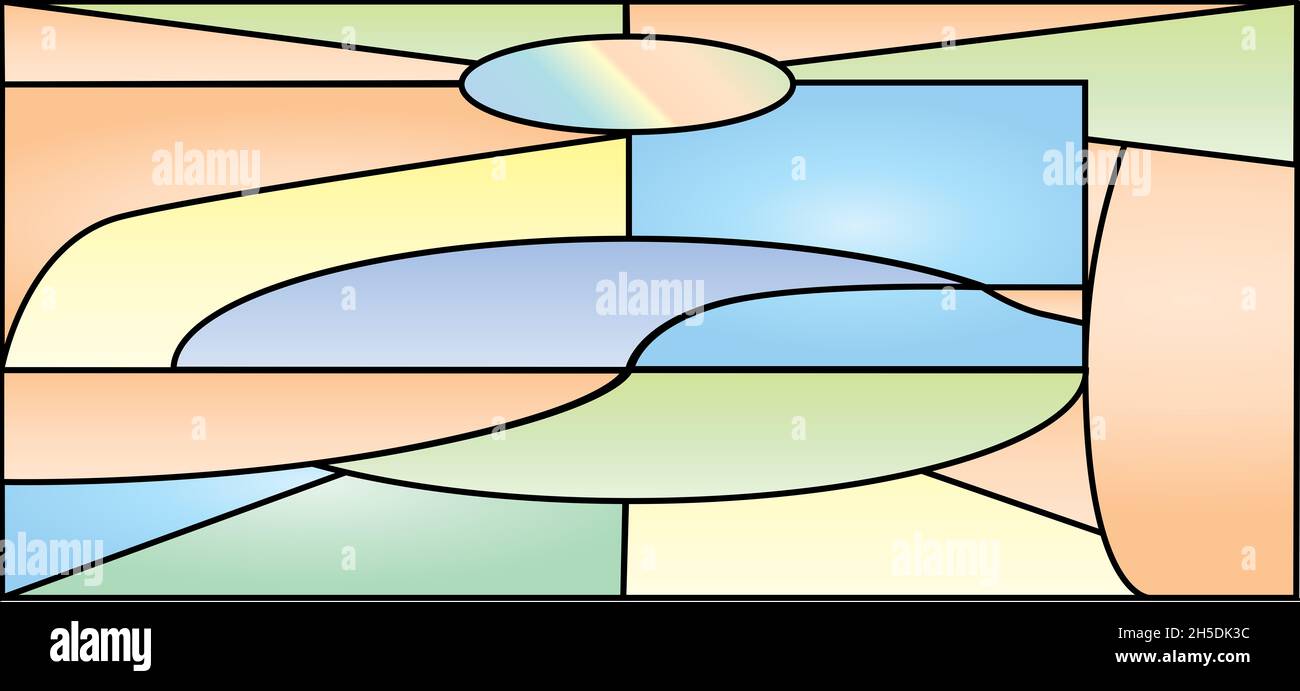 Modern style stained glass window in pastel shades Stock Photo - Alamy