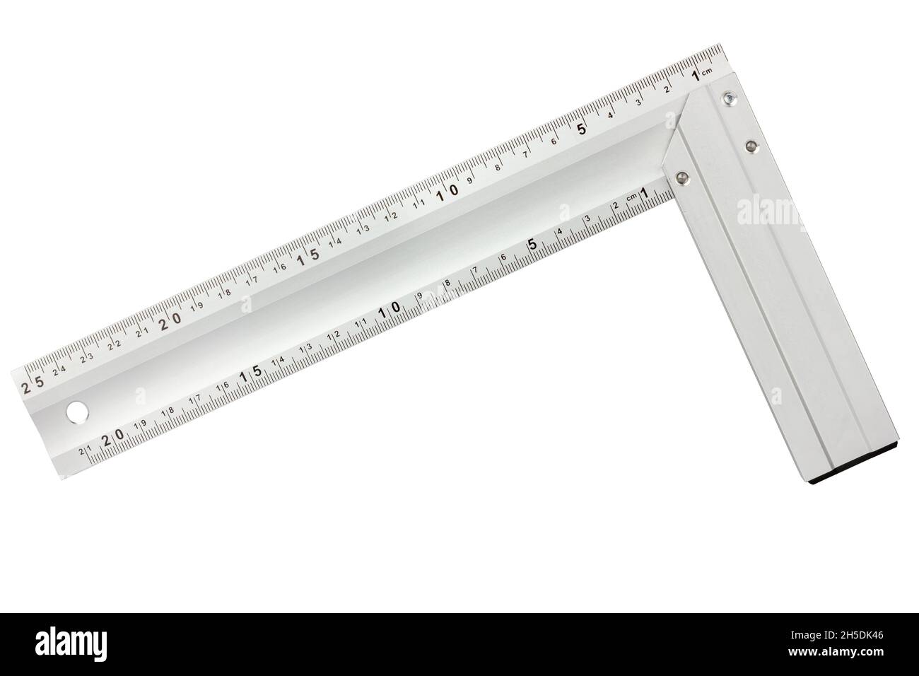 Carpentry tool. Measuring tool. Metal square. Measuring scale. Ruler ...