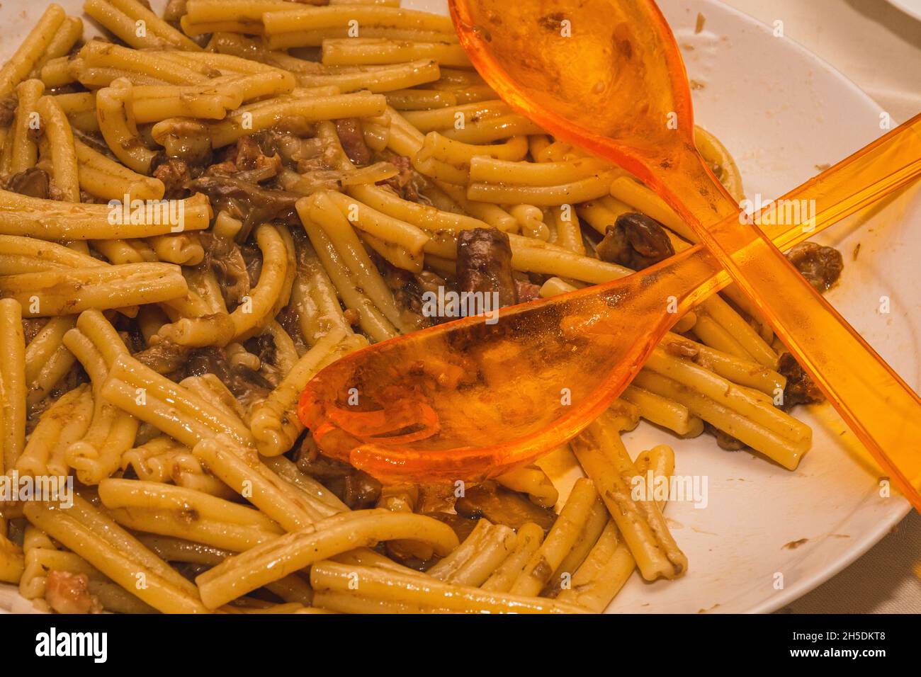 Typical Italian Pasta With Mushrooms Stock Photo - Alamy