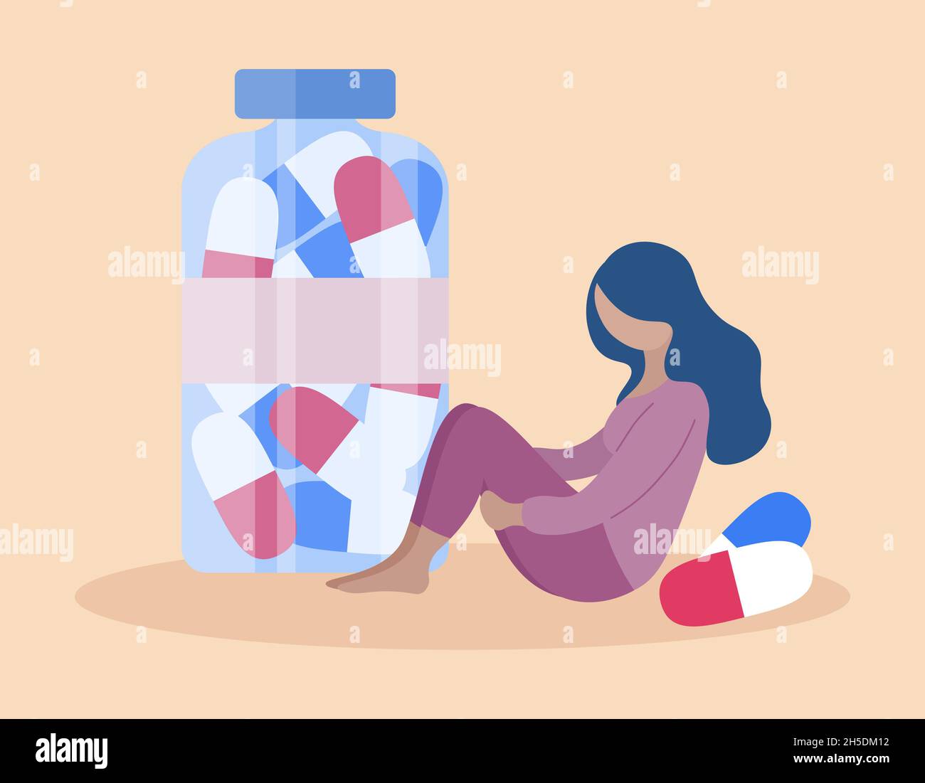 Antidepressants woman Stock Vector Images - Alamy