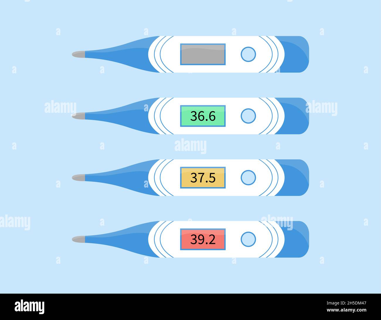 Thermometer for measuring body temperature. Electronic device. Vector ...