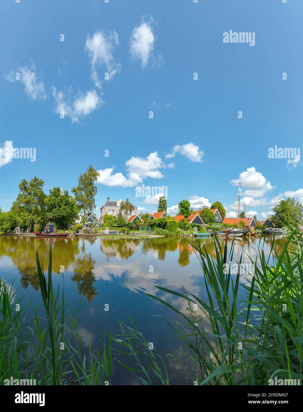 Houses along a canal *** Local Caption *** De Rijp, Noord-Holland ...