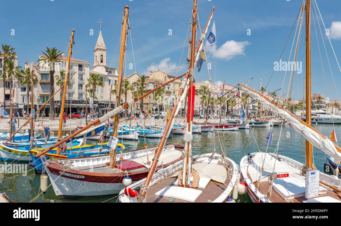 Traditional sailing boats docked in the harbour *** Local Caption ...