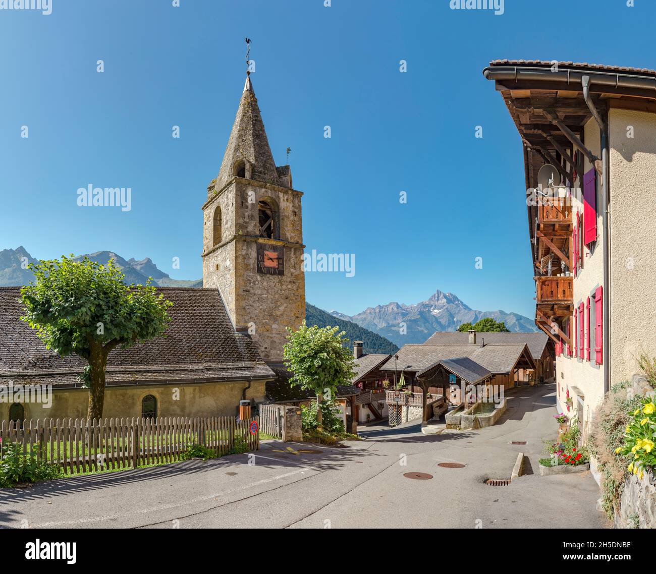 Église de Gryon *** Local Caption *** Gryon, Canton Vaud, Switzerland ...