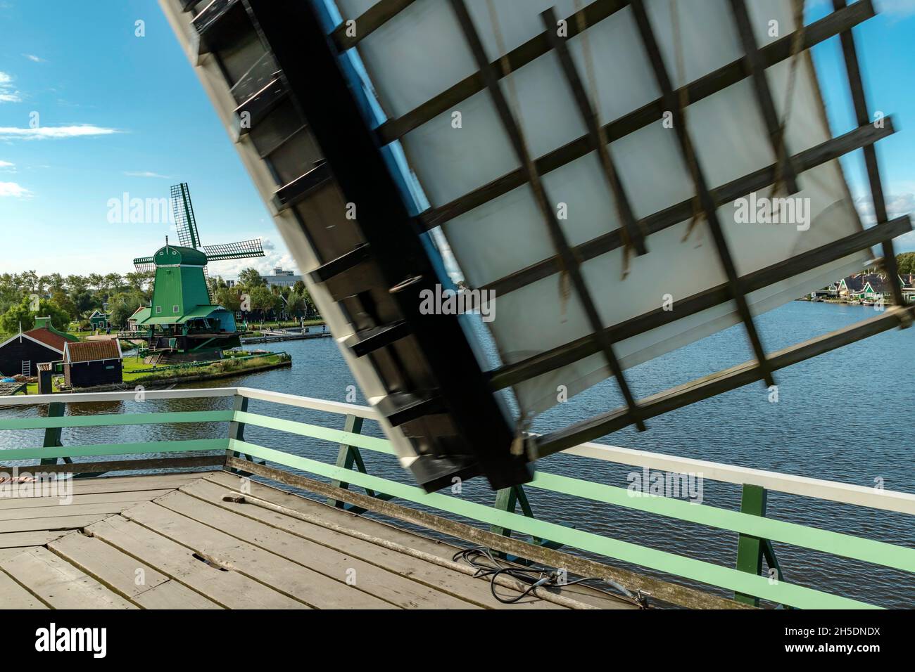 Windmill-wing with white sail, windmills along the river Zaan *** Local ...