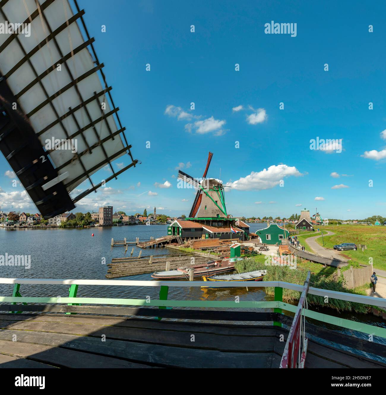 Windmill-wing with white sail, windmills along the river Zaan *** Local ...