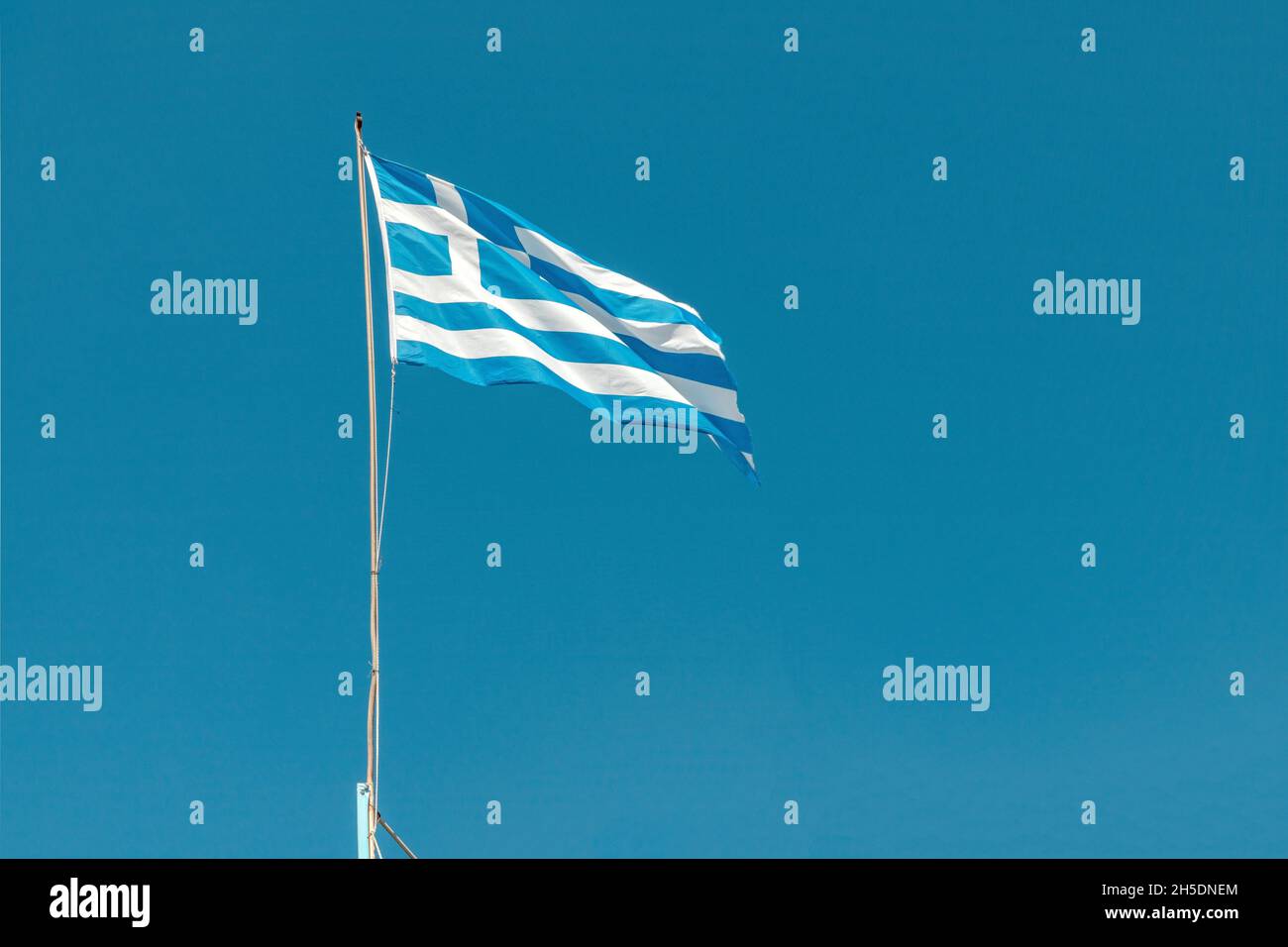 Greek flag *** Local Caption *** Rhodos, Rhodes, Greece, , summer Stock ...
