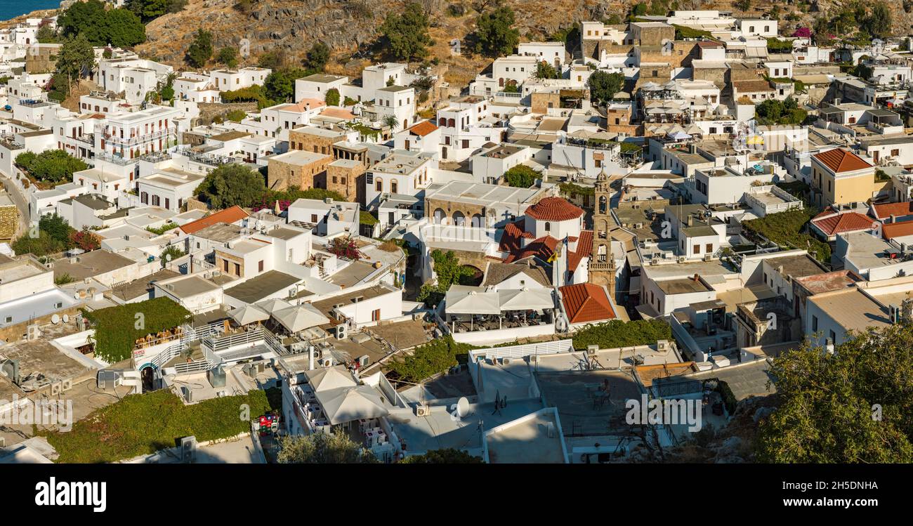 White-washed houses *** Local Caption *** Lindos, Rhodos, Rhodes ...