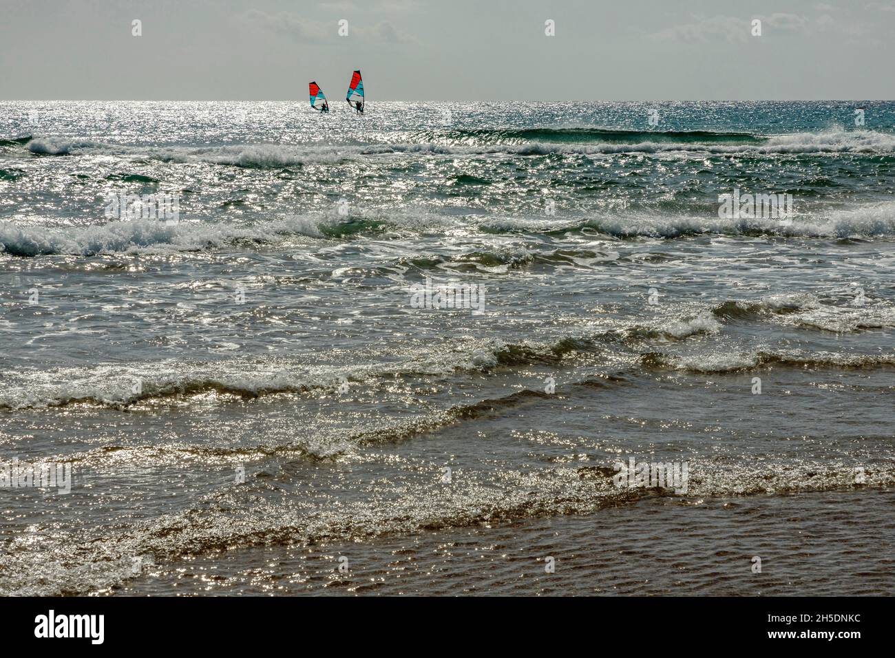 Two windsurfer at sea *** Local Caption *** Paronisi, Rhodos, Rhodes ...