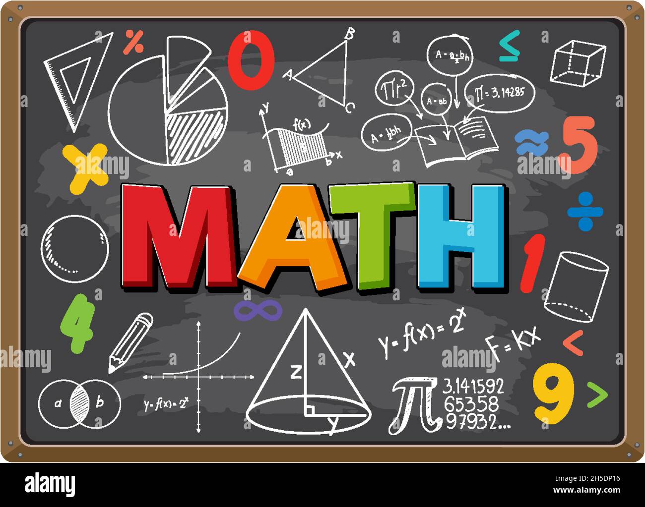 Math formula on blackboard isolated illustration Stock Vector Image ...