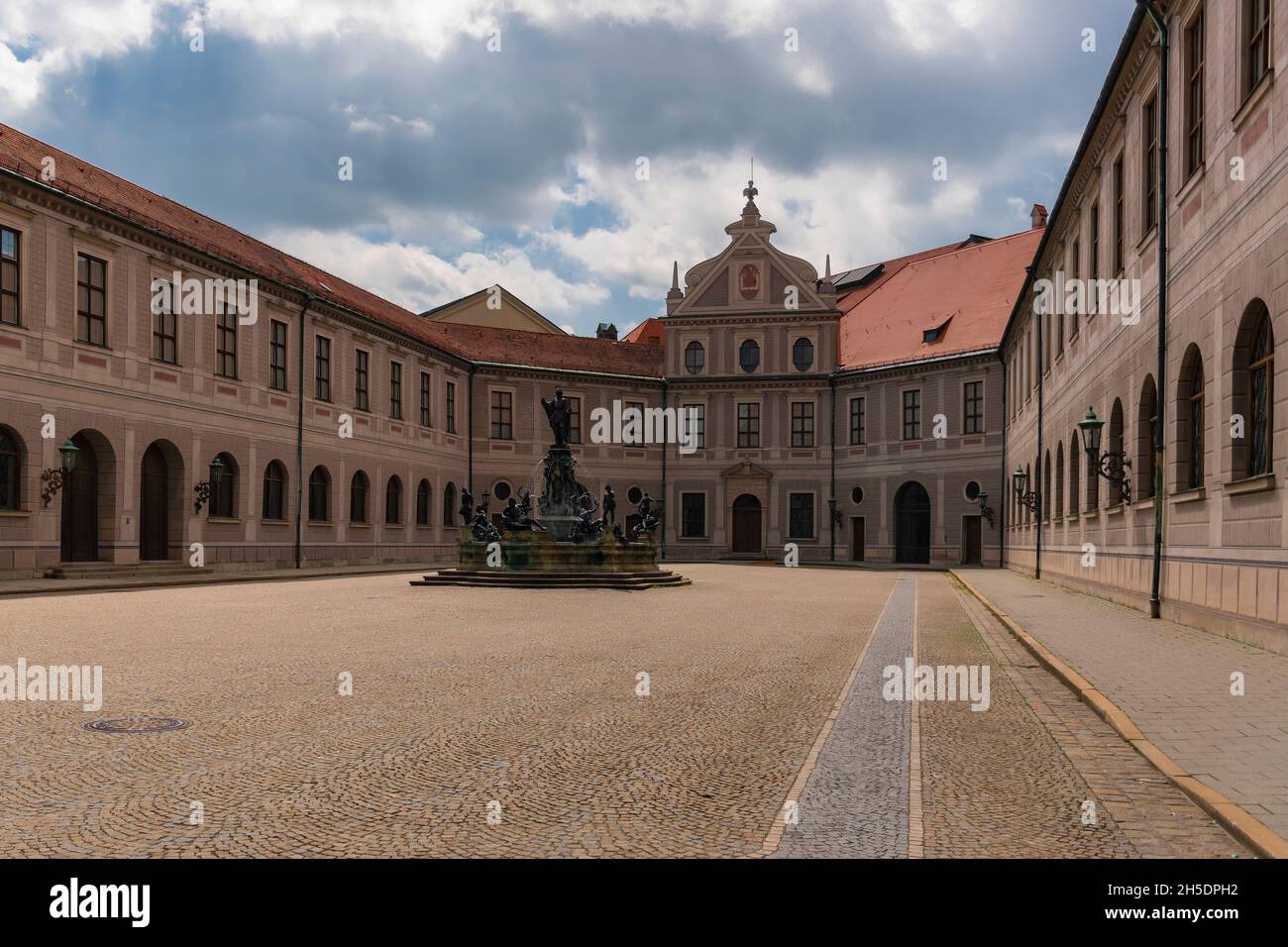 23 May 2019 Munich, Germany - Octagonal courtyard of Munich Residenz ...