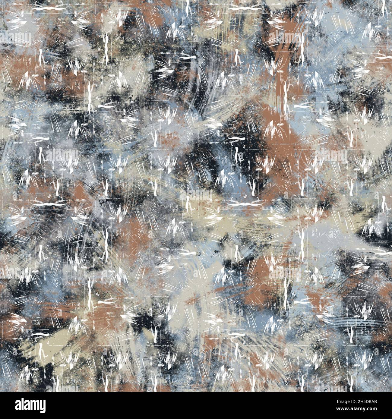 Seamless neutral tan and white distressed grungy motif surface pattern ...