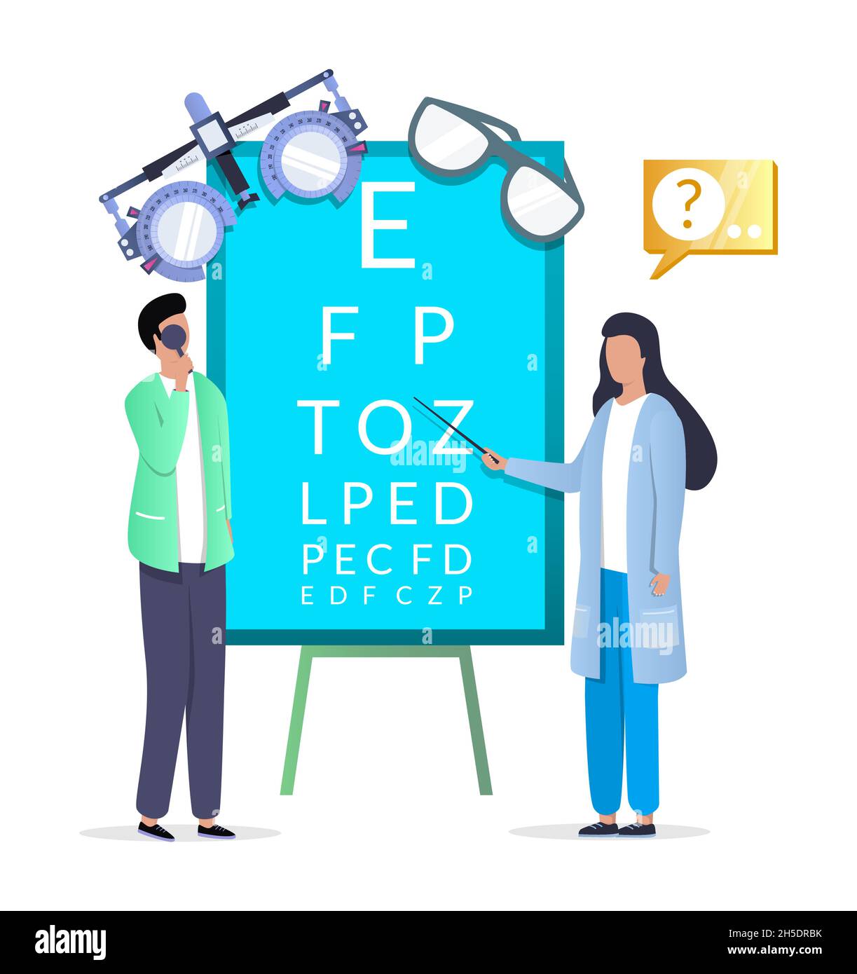 Optician eye test cartoon Stock Vector Images - Alamy