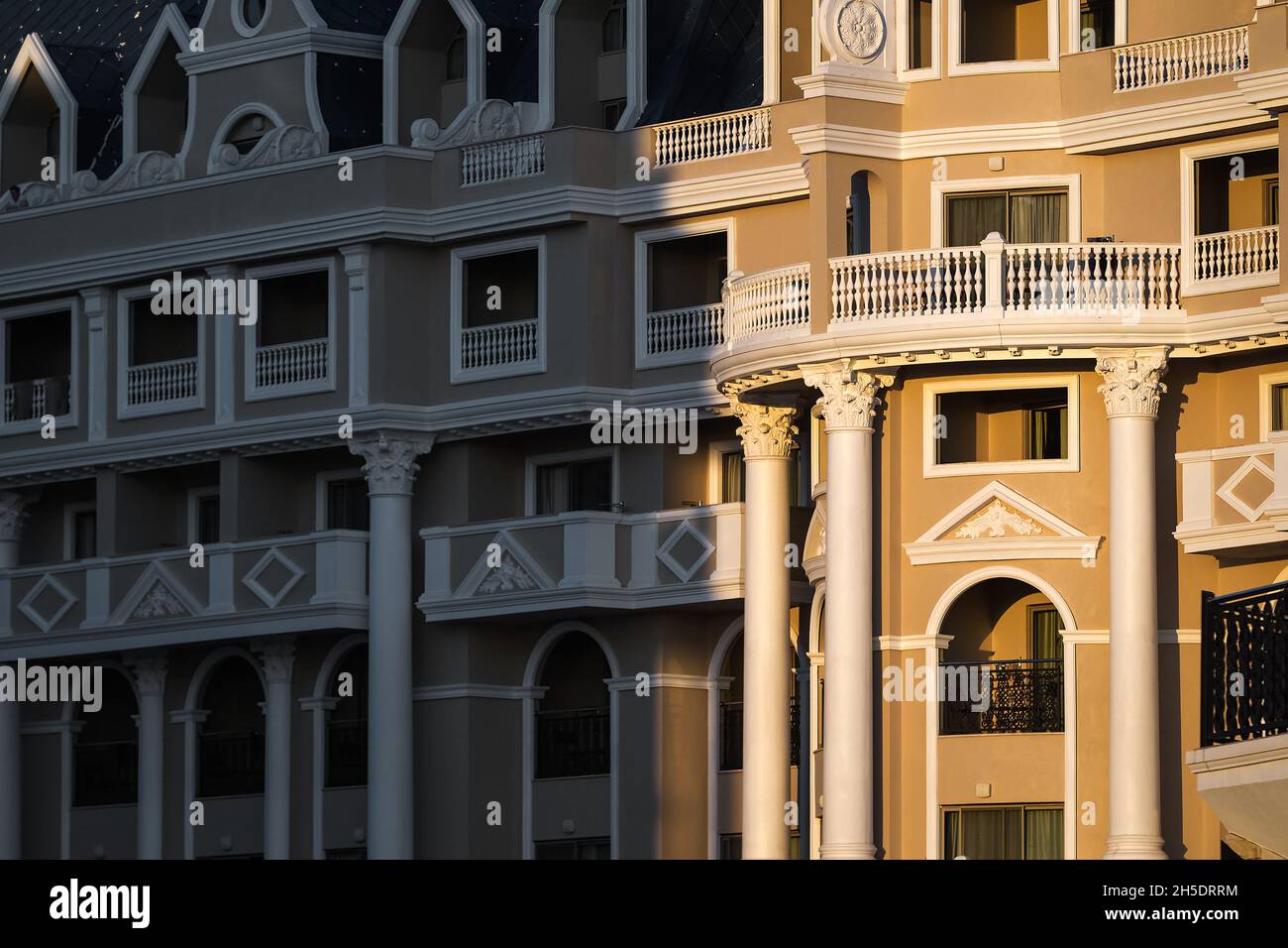 Medieval castle with shadow on it. building Stock Photo - Alamy