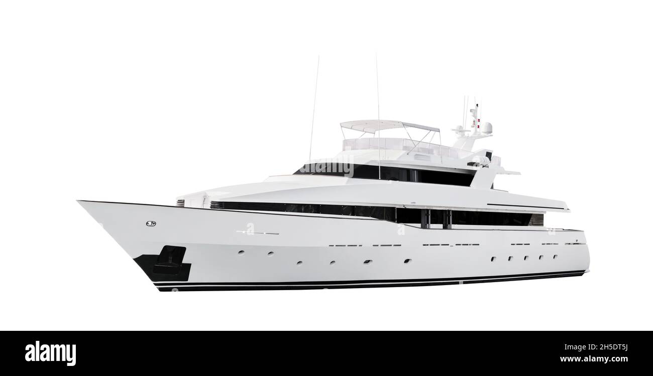 Motor yacht sailing on Cut Out Stock Images & Pictures - Alamy