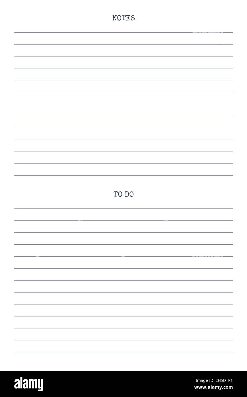 to do list notes personal planner diary template with type written font ...