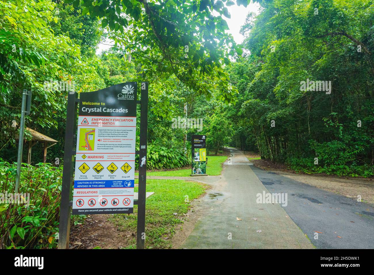 Welcome to Crystal Cascades sign, a popular walking spot in the ...