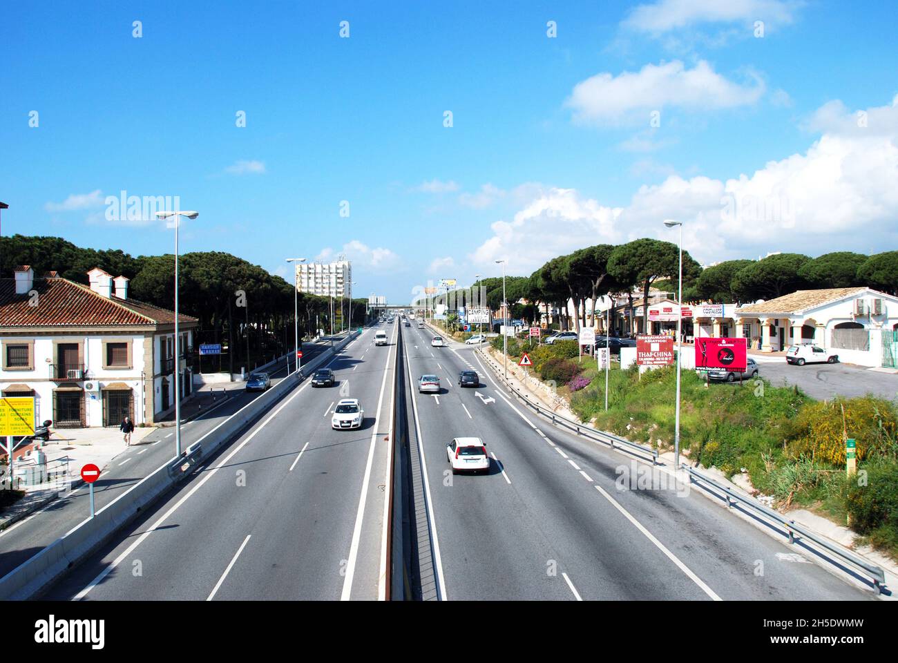 View along the A7/N340 dual carriageway looking towards Marbella ...