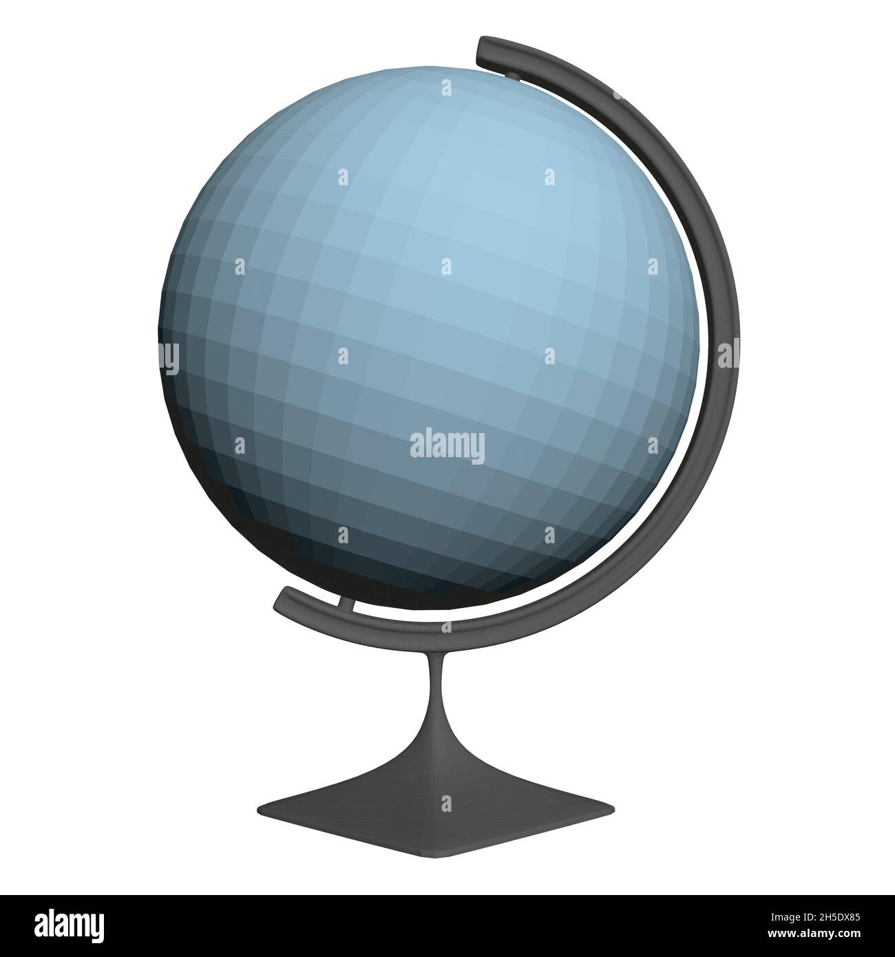Blue globe model isolated on white background. Front view. 3D. Vector ...