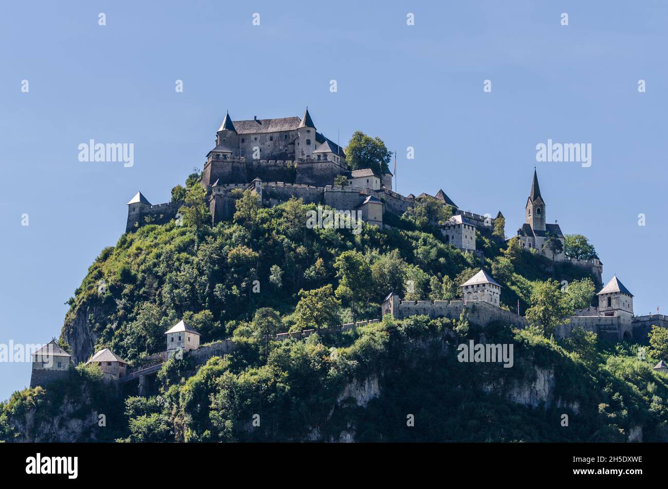 big castle on high mountain Stock Photo - Alamy