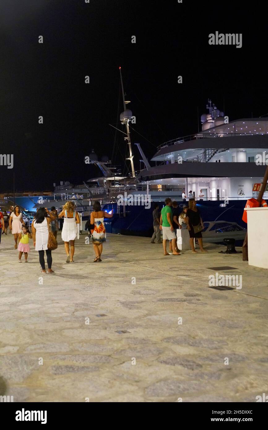 Nightlife in the port of Ibiza island, Ibiza; Balearic Islands, Spain ...