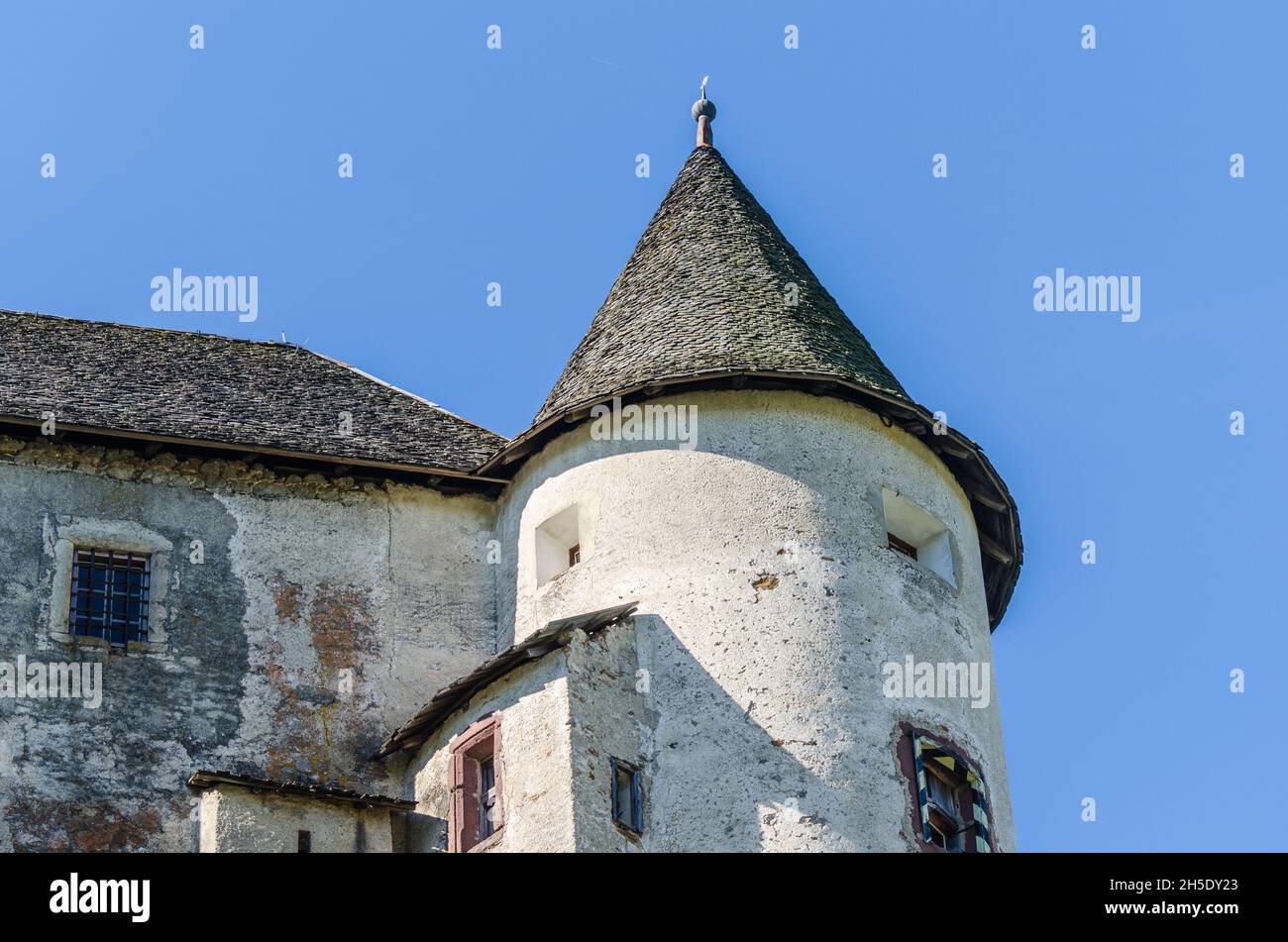 tower of castle and blue sky Stock Photo - Alamy