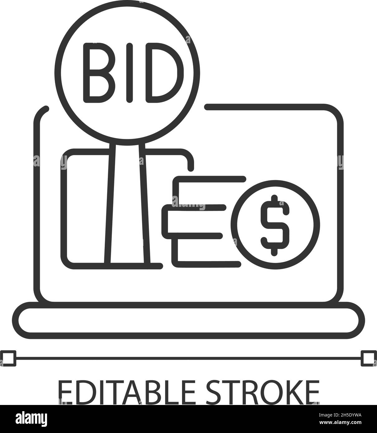 Online auction linear icon Stock Vector Image & Art - Alamy