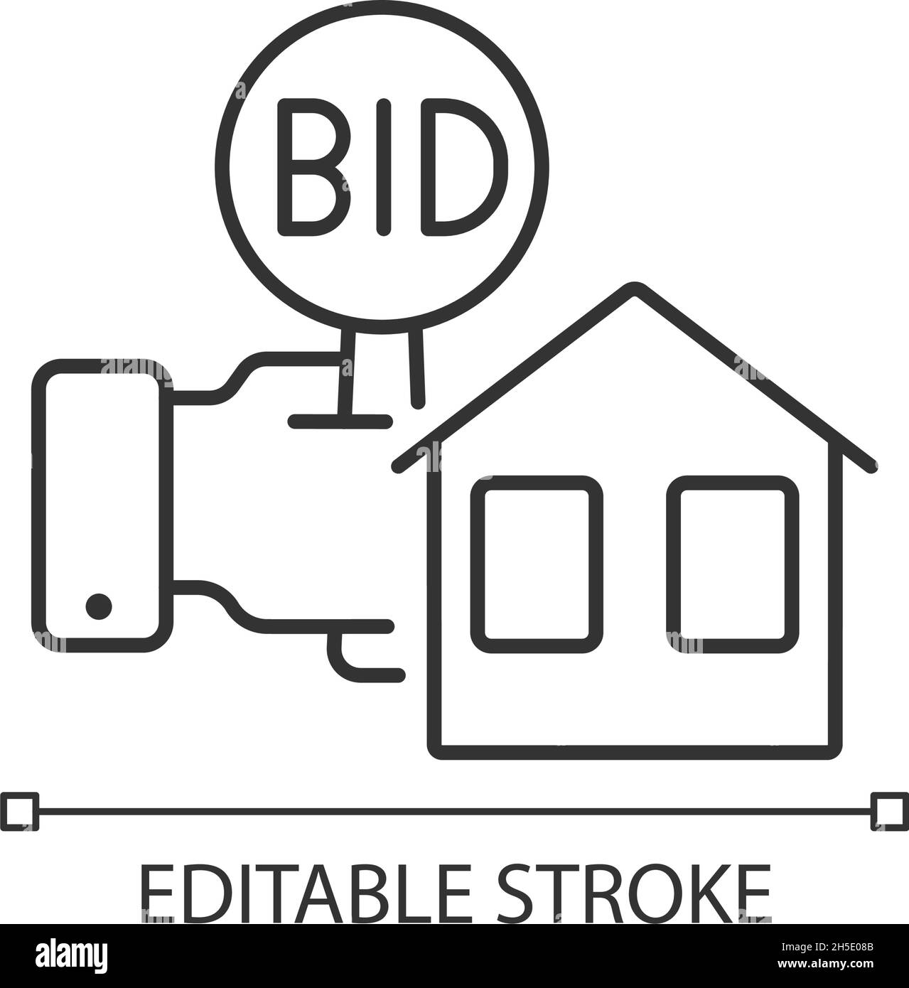 Real estate auction linear icon Stock Vector Image & Art - Alamy