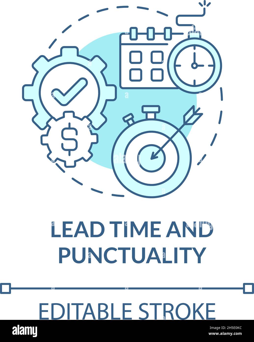 Lead time and punctuality blue concept icon Stock Vector Image & Art ...