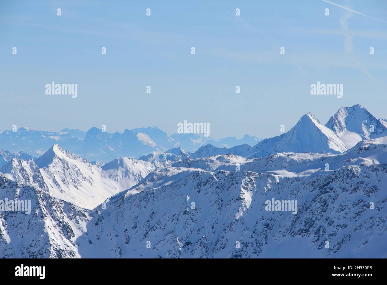 Winter mountain landscape Alps in Solden Austria ski resort Stock Photo ...