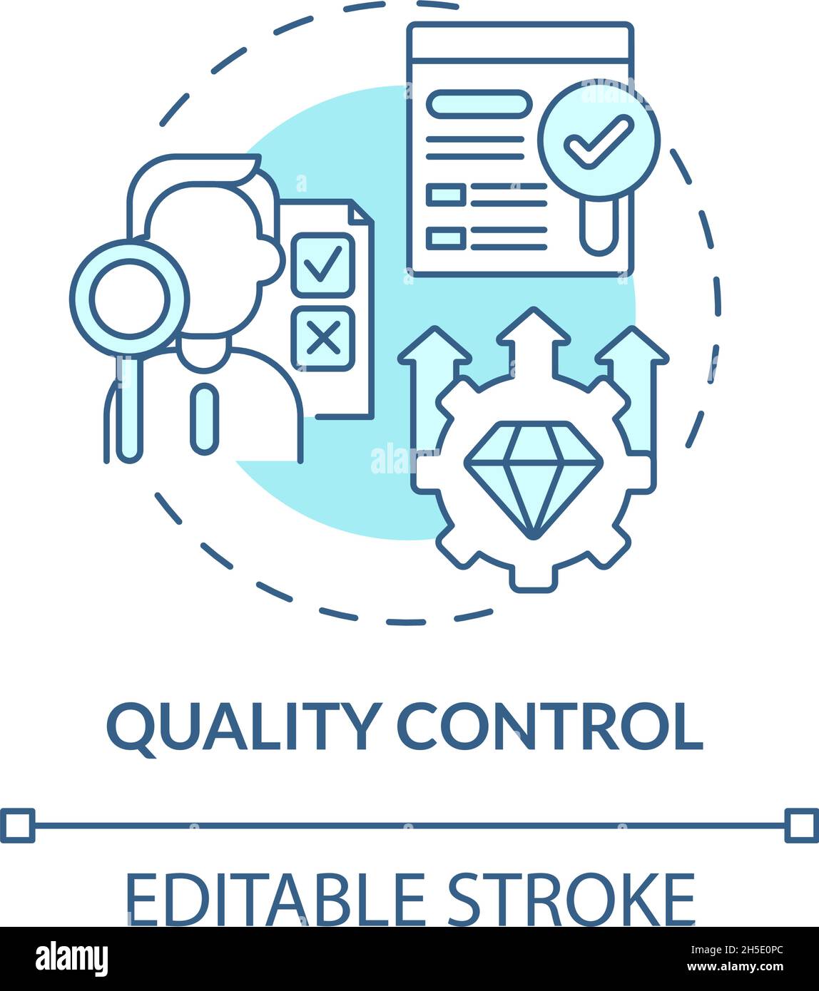 Quality control blue concept icon Stock Vector Image & Art - Alamy