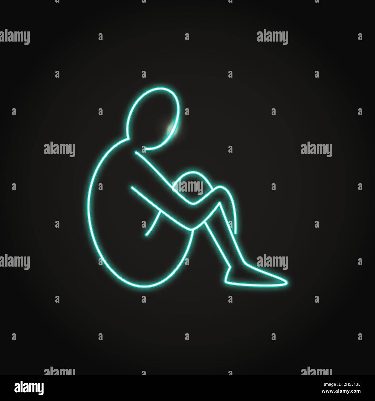 Neon loss of interest to activities icon in line style. Human figure ...