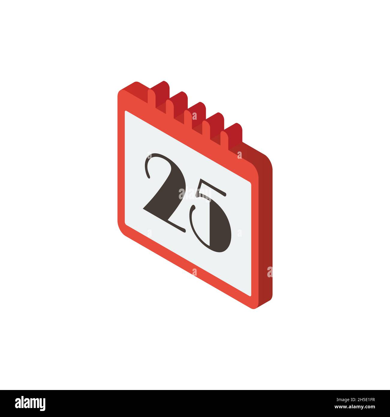 Christmas day calendar Isometric Icon. Vector illustration Stock Vector ...