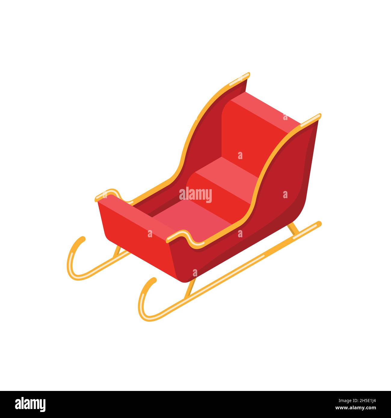 Santa sleigh in isometric view. Christmas Santa sledge. Vector ...