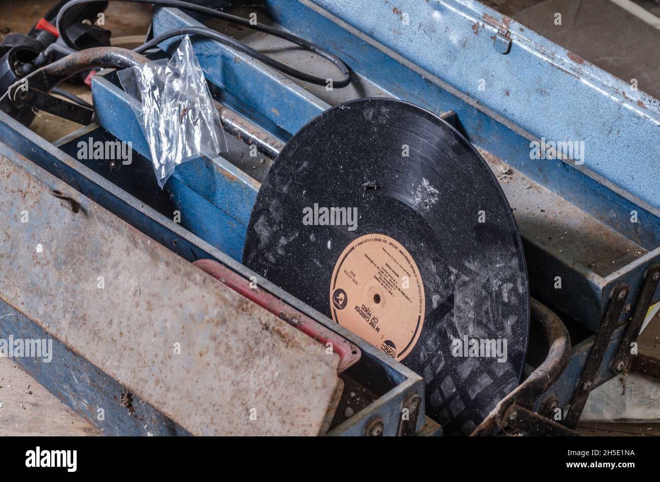 old vinyl in a tool case Stock Photo - Alamy