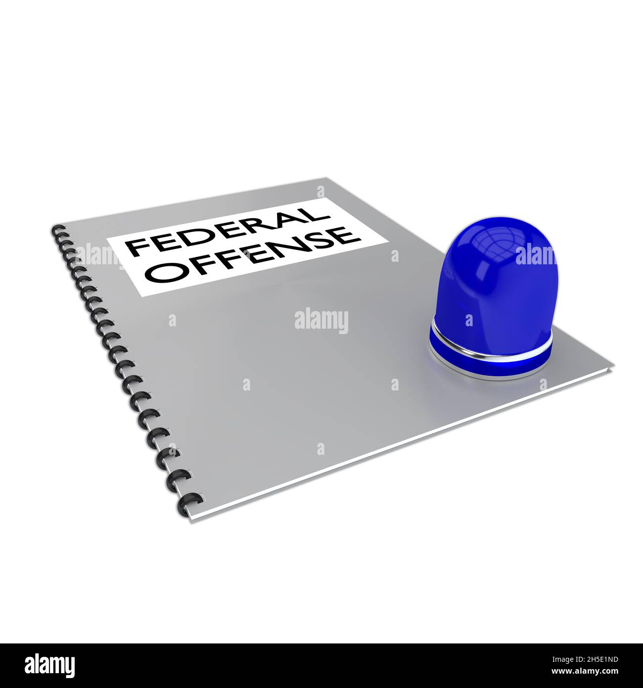 3D illustration of FEDERAL OFFENSE script on a booklet along with a ...