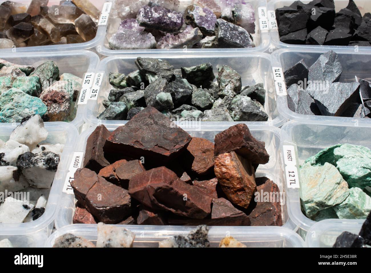 Collection of the semi precious stones Stock Photo - Alamy