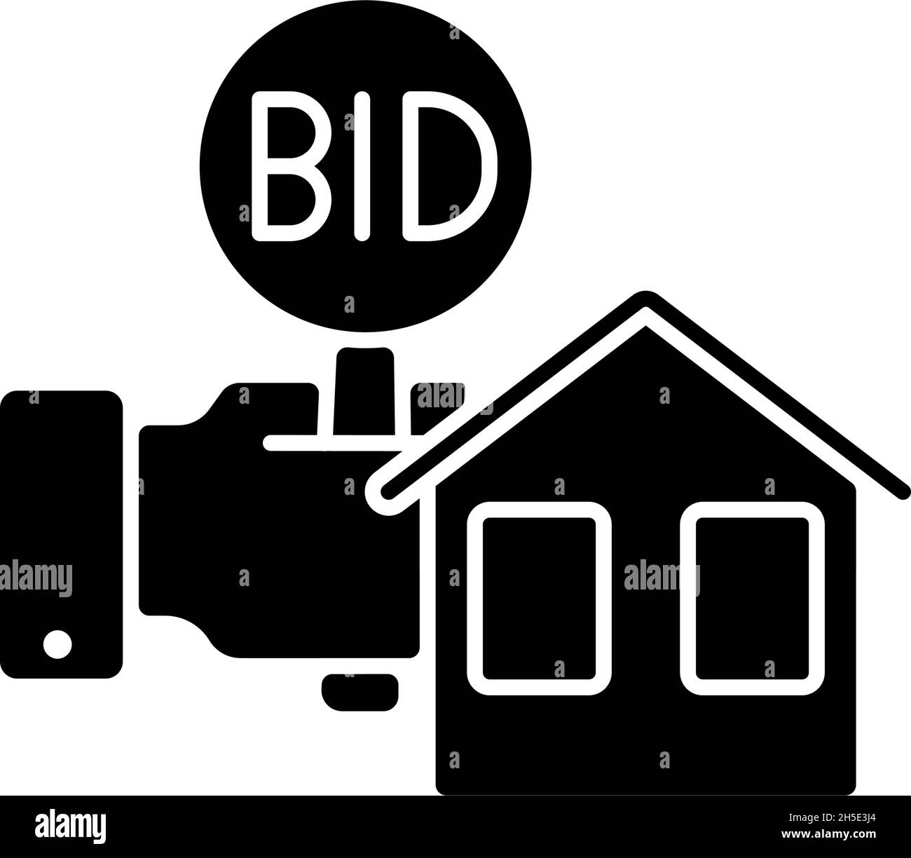 Real estate auction black glyph icon Stock Vector Image & Art - Alamy