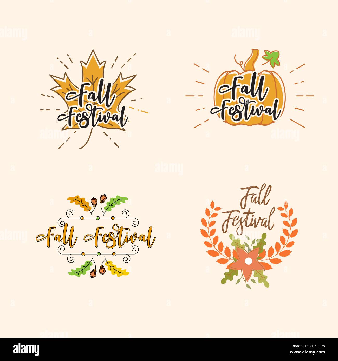 Fall Festival element Vector design illustration Template Stock Photo ...