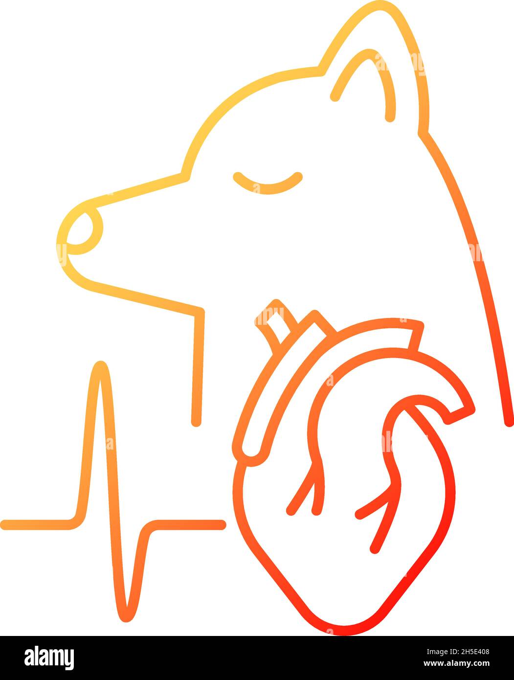 Pet heart disease gradient linear vector icon Stock Vector Image & Art ...