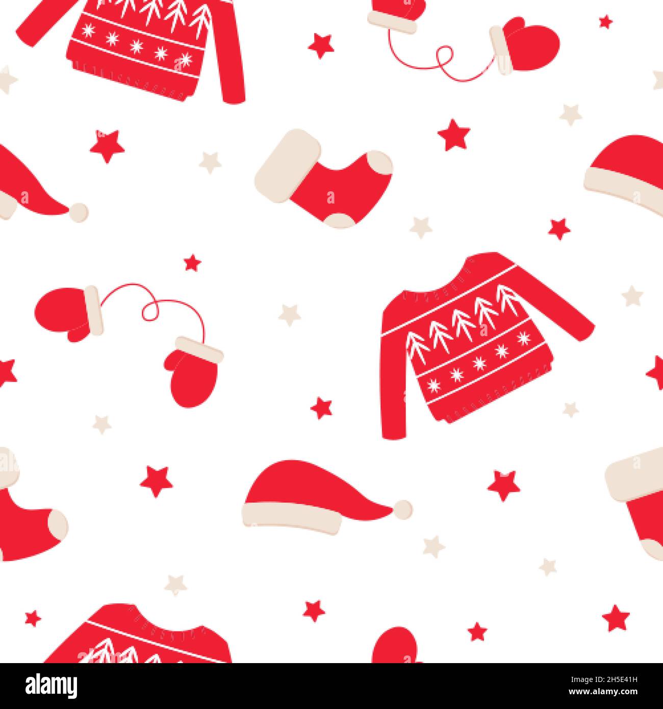 Cute cartoon red clothes seamless pattern art Stock Vector Image & Art ...