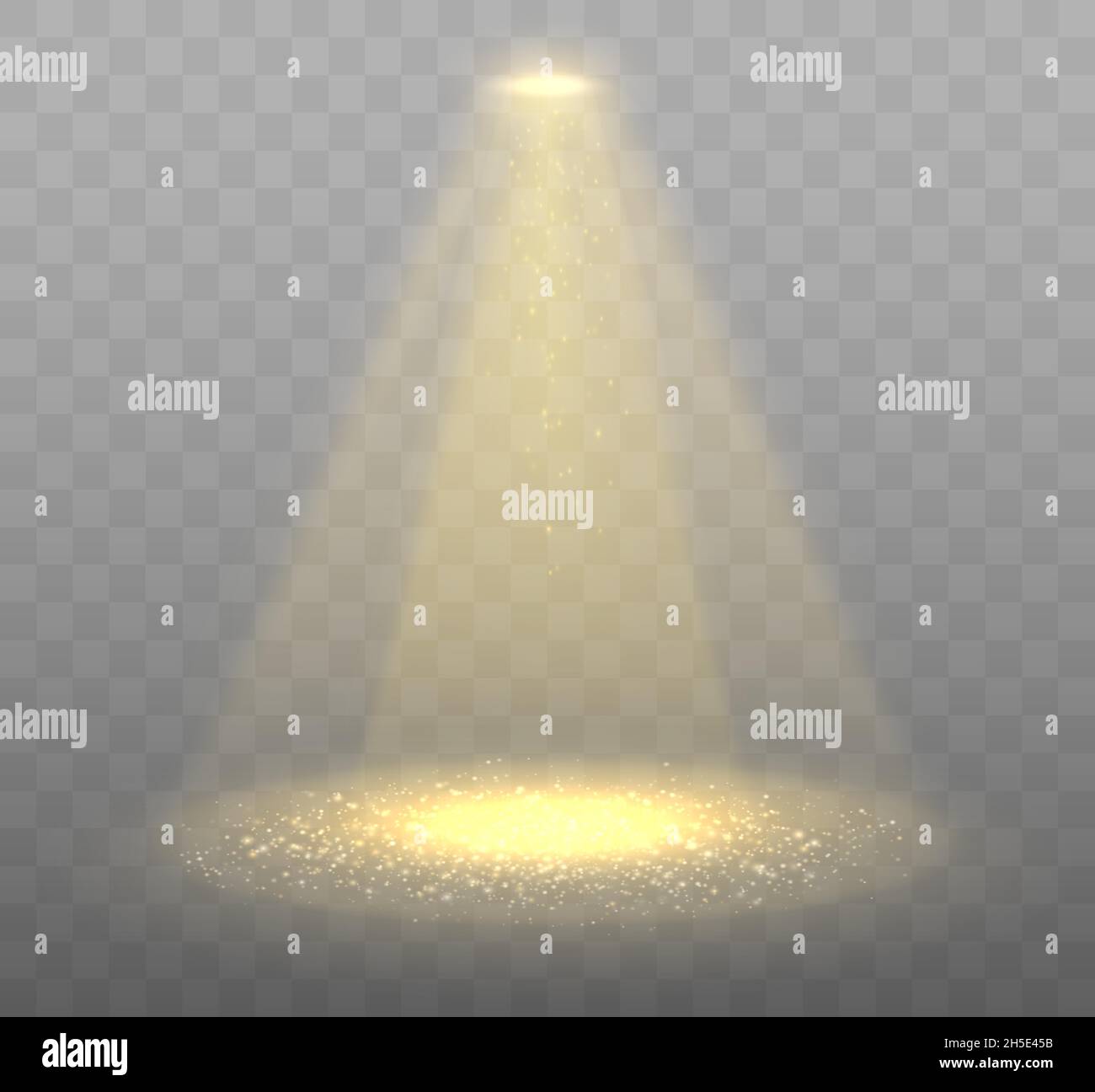 Gold spotlight isolated. Transparent light effect. Vector illustration ...