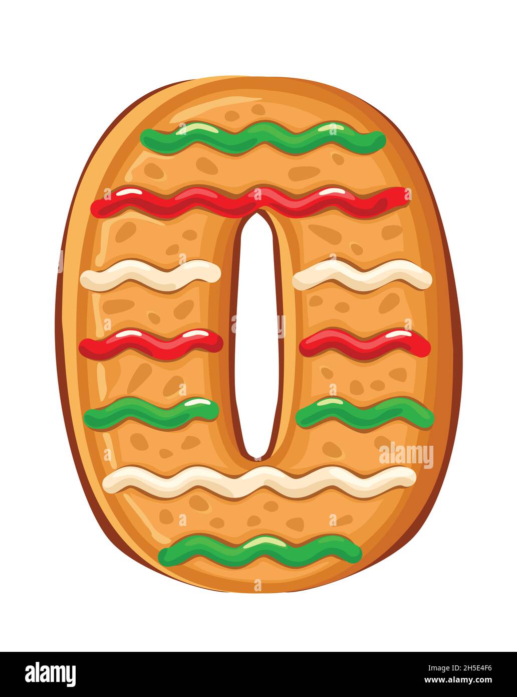 Gingerbread number 0. Figures 2. Isolated object. Perfect for Christmas ...