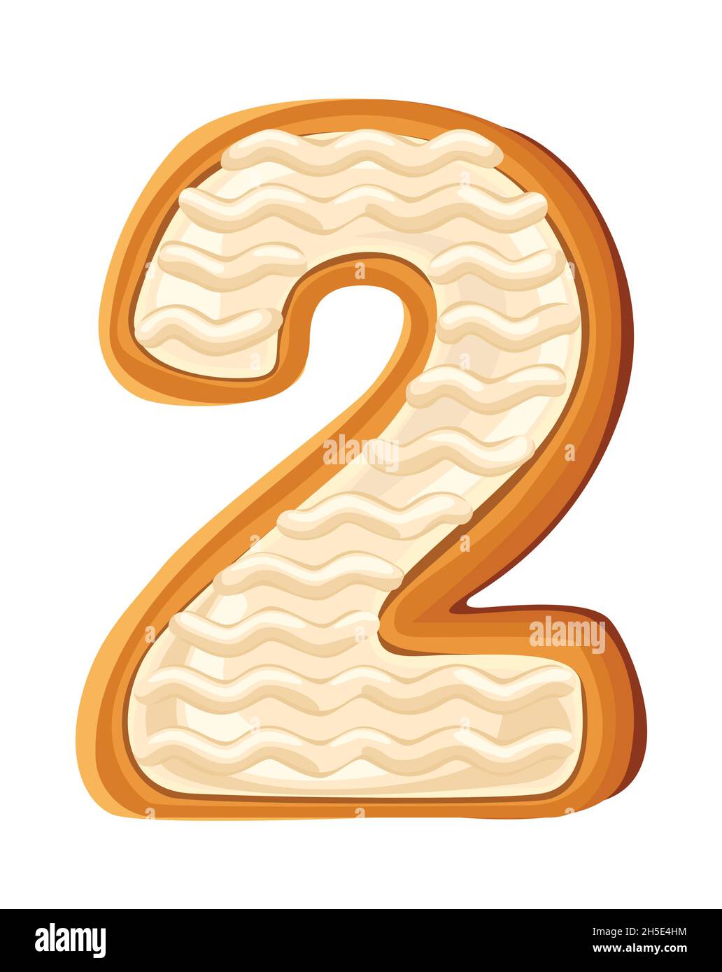 Gingerbread number 2. Figures 2. Isolated object. Perfect for Christmas ...