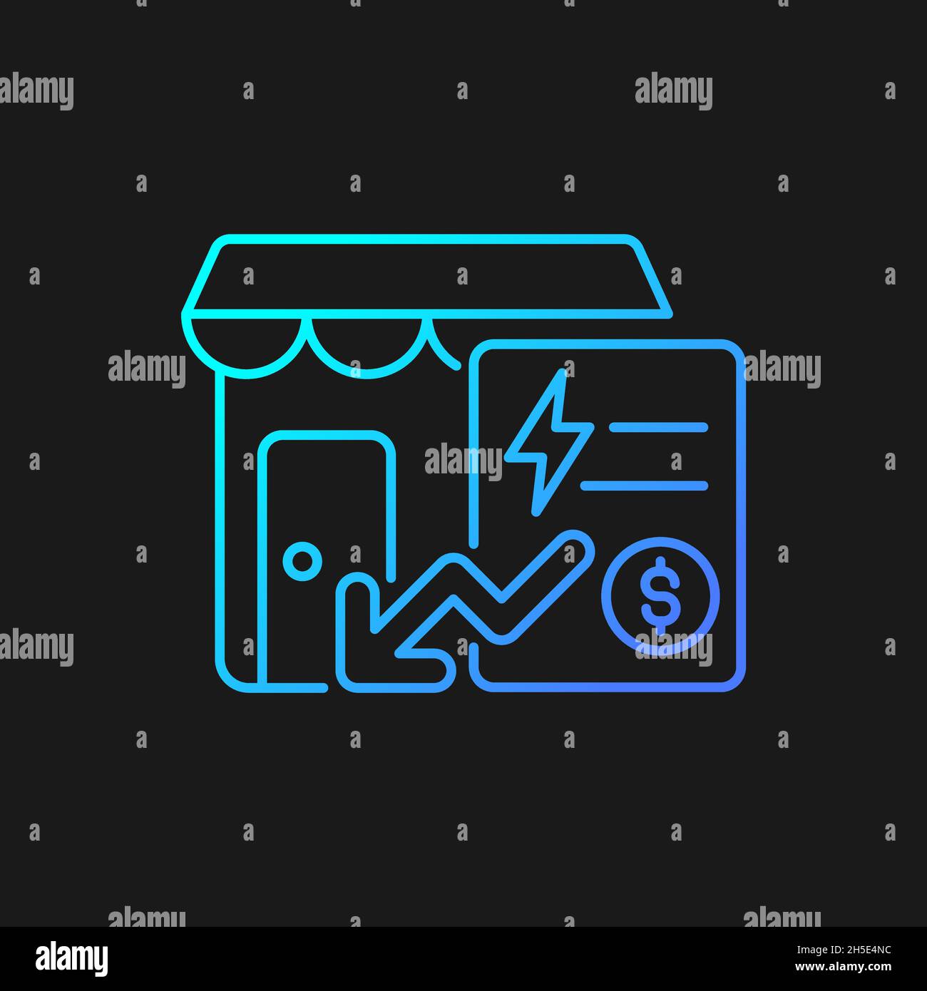 Reduced communal payments gradient vector icon for dark theme Stock ...