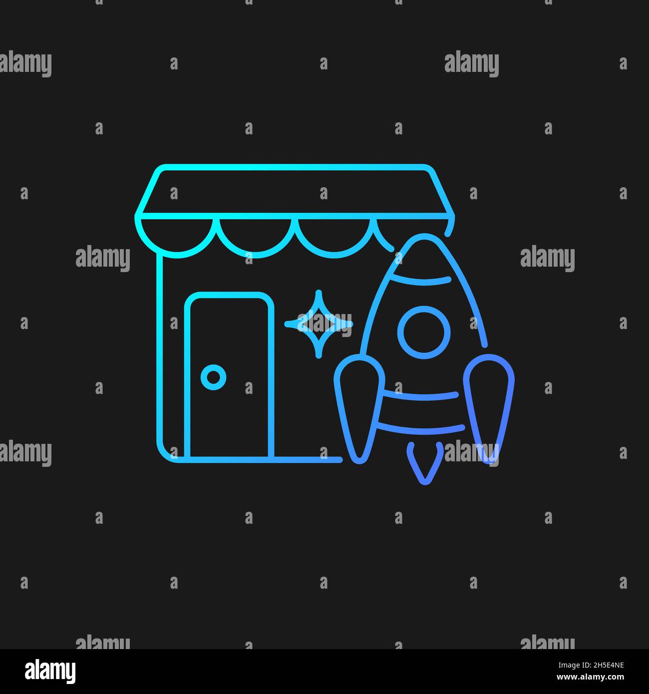 Small business fast launch gradient vector icon for dark theme Stock ...
